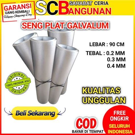 Jual Seng Plat Galvalum Zincalum Anti Karat Mm Mm Mm Cm Talang Atap Gerobak