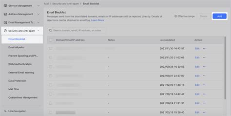 Admin Create An Email Blocklist