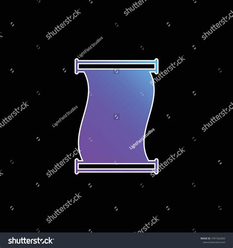 Ancient Paper Scroll Outline Blue Gradient Stock Vector Royalty Free 1991562830 Shutterstock