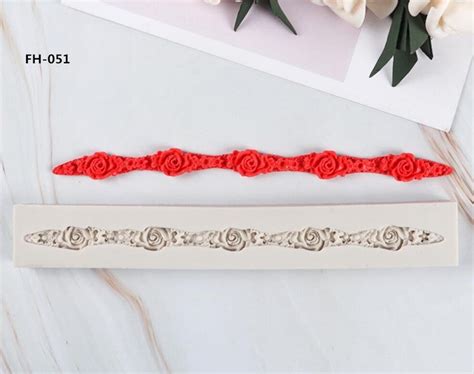 Rose Hydrangea Cake Border Silicone Soap Mold 3D Flexible Etsy