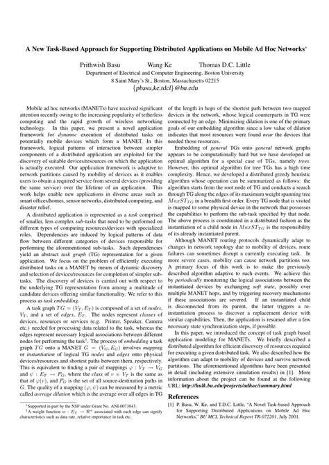 Pdf A New Task Based Approach For Supporting Distributed Applications On Mobile Ad Hoc Networks