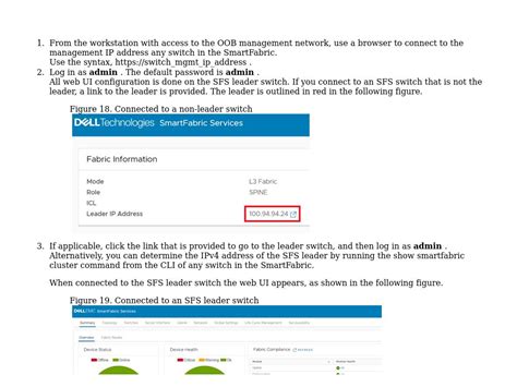 Connect To The Sfs Ui Dell Technologies Smartfabric Esxi Brownfield