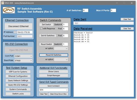 Sample Gui Test Programs Jfw Industries