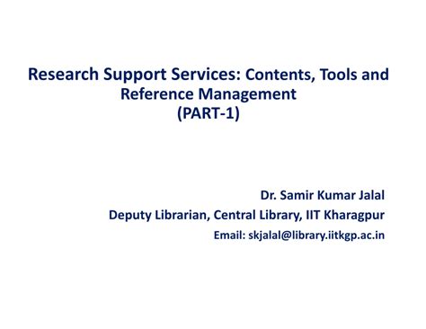 Pdf Research Support Services Contents Tools And Reference