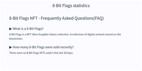 8 Bit Flags Nft Floor Price And Value