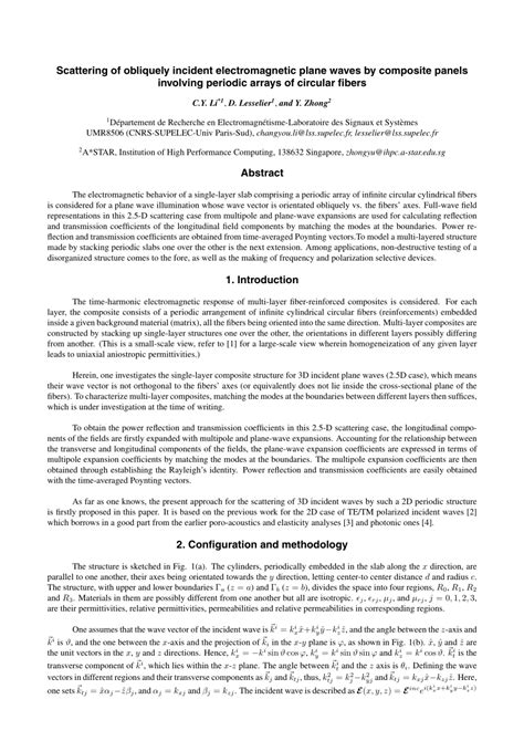 Pdf Scattering Of Obliquely Incident Electromagnetic Plane Waves By