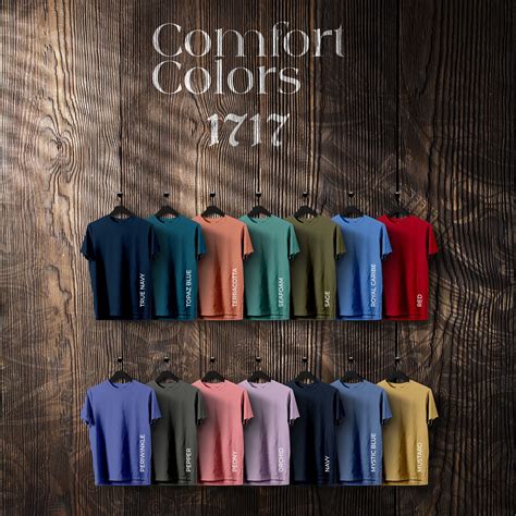 Comfort Colors 1717 Color Chart Wooden Effect Full Editable Files T