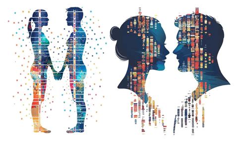Molecular Genetics Map Of Human Genome Test Sequence Big Data Chart In Male And Female