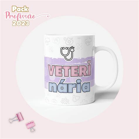 Caneca Veterinária Personalizada Nome no Elo Inspire Presentes Lages AB FD