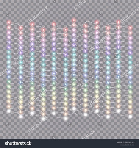 Garlands Christmas Decorations Lights Effects Isolated Stock Vector