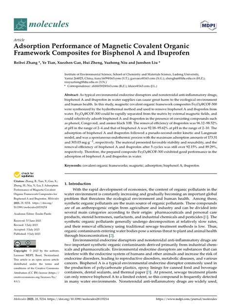 Adsorption Performance Of Magnetic Covalent Organi Pdf X Ray