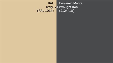 Ral Ivory Ral 1014 Vs Benjamin Moore Wrought Iron 2124 10 Side By
