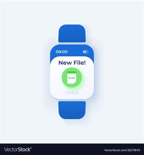 Share File Smartwatch Interface Template Vector Image