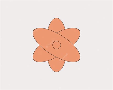 Premium Vector Minimalistic Line Science Illustration Geometric Atom Icon Physics In Flat