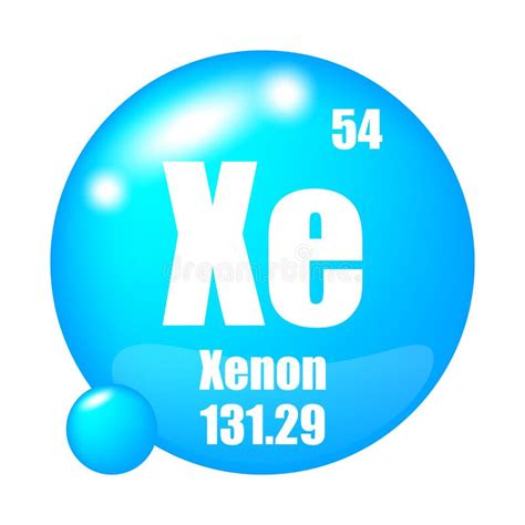 Xenon Icon Xe Chemical Element Atomic Number 54 Mass 13129 Blue
