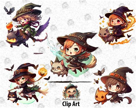 Png Witch Clipart Magical Dark Witch Cute Chibi Girl Wiccan Gothic