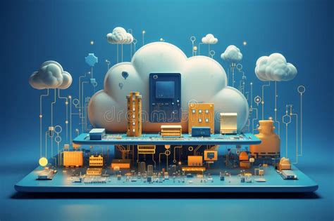 Cloud Computing Concept Where Data And Information Seamlessly Flow And Interact Within A