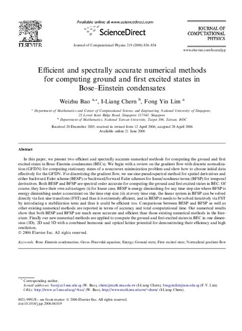 Efficient And Spectrally Accurate Numerical Methods For Computing