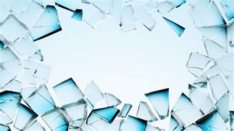 Premium Ai Image Generative Ai Horizontal Broken Glass White Background