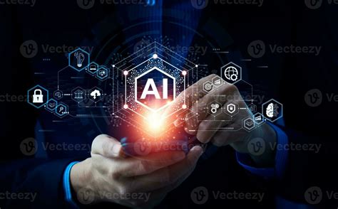 Businessman Touching The Brain Working Of Artificial Intelligence