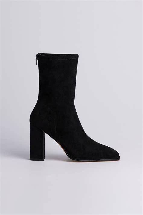 Squared Toe Soft Ankle Boots Black Na Kd