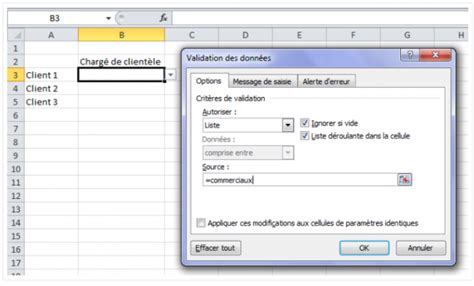 Créer une liste déroulante sur Excel Facile Les Clefs du Net