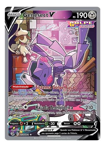 Carta Pokémon Genesect V Arte Alternada Golpe Fusão Original