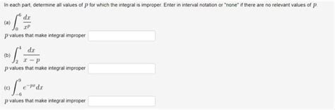 Solved In Each Part Determine All Values Of P For Which The