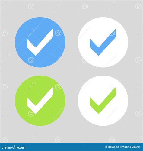 Set Of Colors Options For Checkmark Buttons Stock Vector
