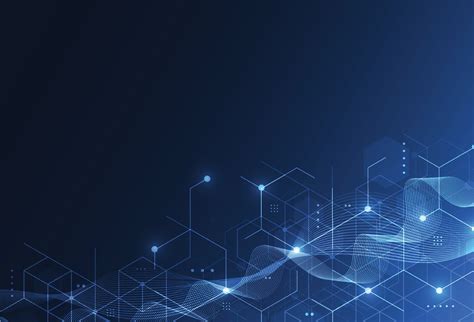 Abstract Technology Blue Hexagons Pattern Background For Network Connection Concept With Mesh