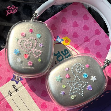 벨라앤제니퍼 에어팟 맥스 케이스 투명 큐빅 스티커 장식 Y2k 하이틴 키치 Airpods Max 위시버킷