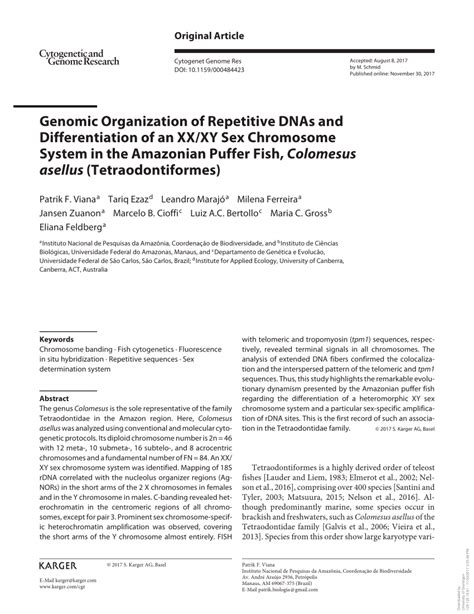 Pdf Genomic Organization Of Repetitive Dnas And Differentiation Of An