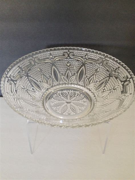 Federal Glass Heritage Large Pressed Glass Serving Bowl Vintage Mint