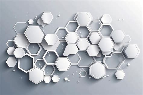 Premium Photo Abstract White And Grey Hexagonal Pattern Background Design Modern Simple
