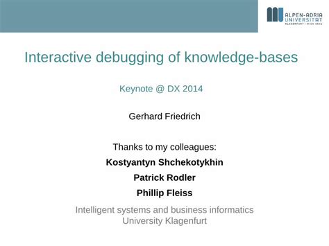 pdf interactive debugging of knowledge basesdx 2014 ist tugraz at
