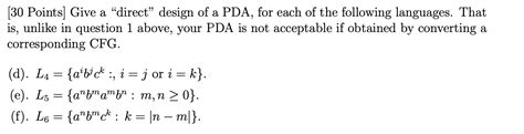 Solved Give A Direct Design Of A PDA For Each Of The Chegg Com
