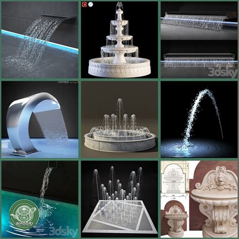 دانلود آبجکت آبنما آکادمی معماری قوری تری دی مکس ویری اسکچاپ کرونا لومیون