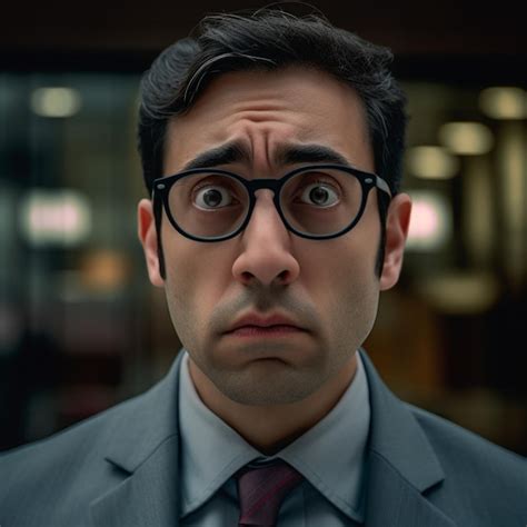 Premium Photo A Man With Glasses That Says Nerd On The Face