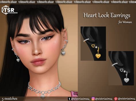 The Sims Resource Heart Lock Earrings Sims Piercings Sims Sims Cc Makeup