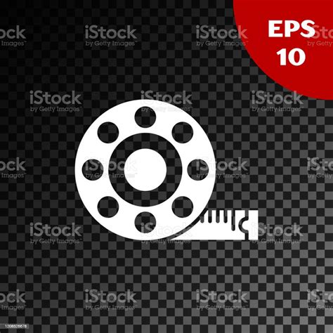 투명 한 어두운 배경에 격리 된 흰색 테이프 측정 아이콘입니다 측정 테이프 벡터 일러스트레이션 개념에 대한 스톡 벡터 아트 및 기타 이미지 Istock