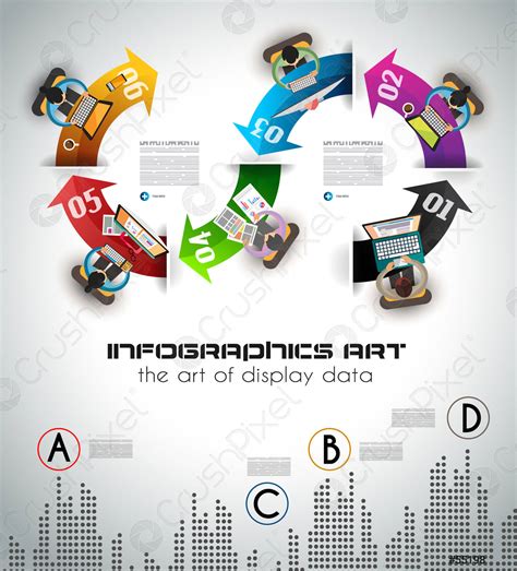 Infographic Teamwork And Brainstorming With Flat Style Stock Vector
