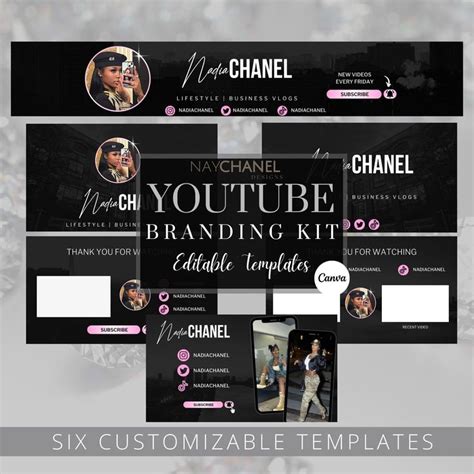 Diy Youtube Branding Kit Youtube Banner Intro And Outro Designs