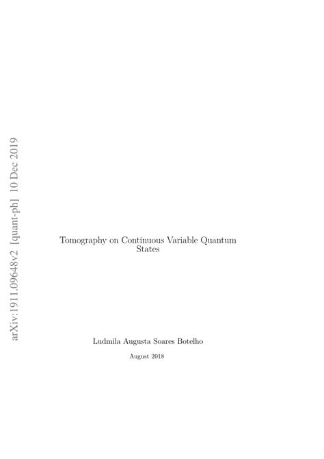 pdf tomography on continuous variable quantum states