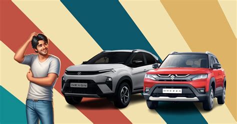 Maruti Suzuki Brezza Zxi Dt Vs Tata Nexon Creative Dark Compact Suvs