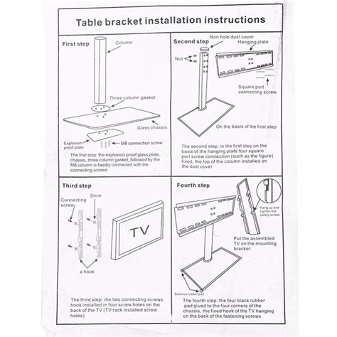 Tv Stand Desktop Tv Bracket Monitor Stand Tempered Glass Base Universal