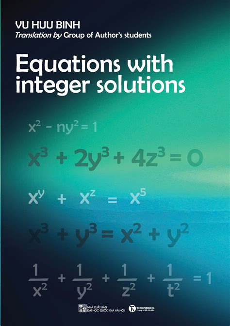 Equations With Integer Solutions Nhà Sách Thái Hà