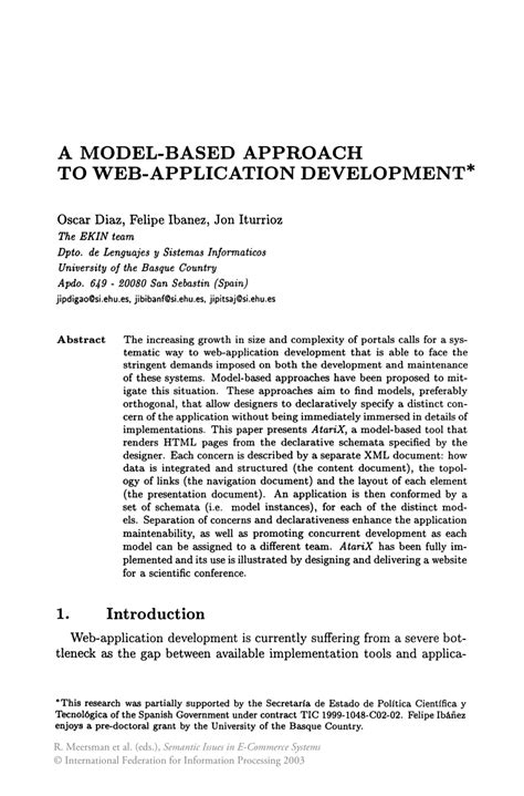 pdf a model based approach to web application development