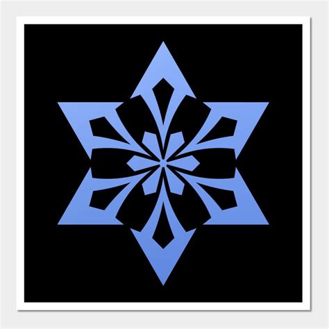 Genshin Impact Cryo Ice Element Wall And Art Print Genshin In Art Prints Art Ice Logo