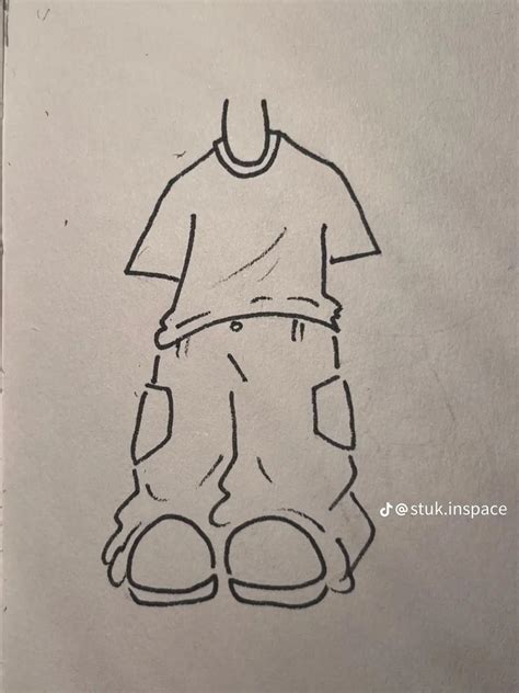 Shirt W Baggy Pants And Pockets Doodle In 2023 Cartoon Style Drawing