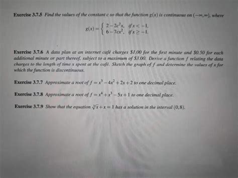 Solved Exercise Find The Values Of The Constant C So Chegg Com